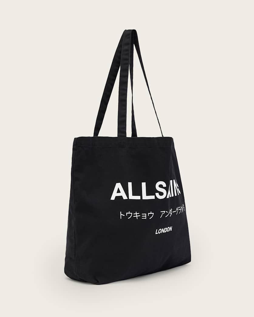 Underground Logo Printed Tote Bag Black/Chalk | ALLSAINTS